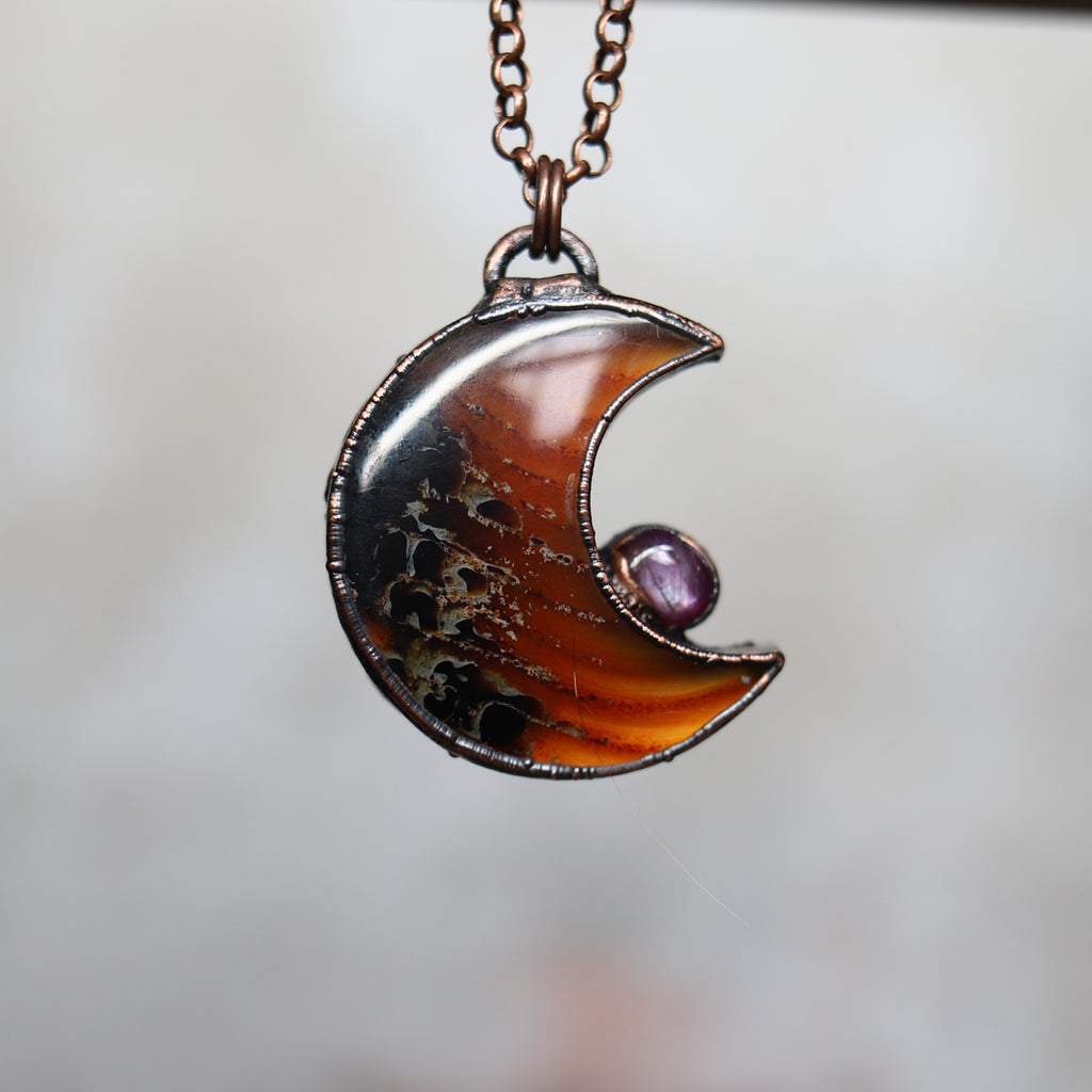 Amber & Ruby Crescent Moon (b) – Realm and Reason