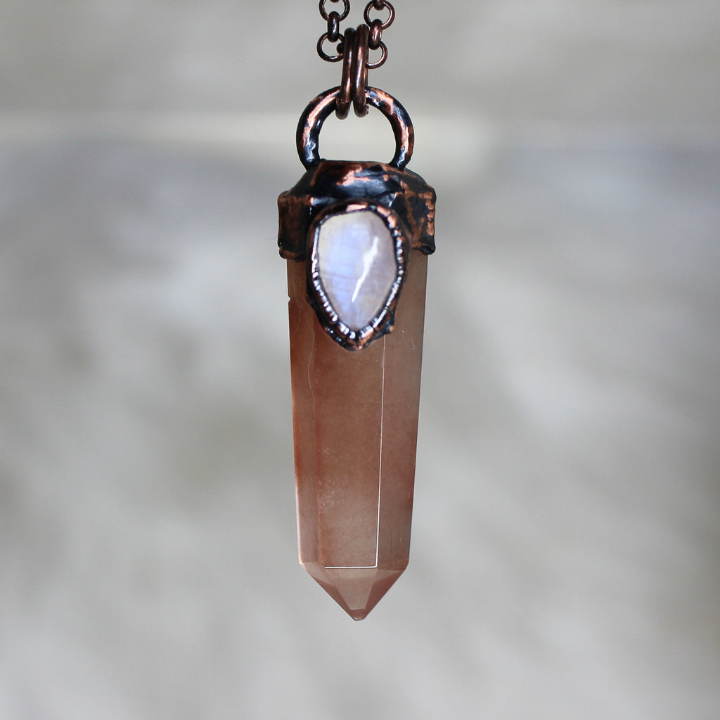 Red Rabbit Hair Quartz with Moonstone – Realm and Reason